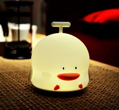 China Soft Silicone Tabletop Night Light Lamp , 328g LED Duck Night Light ROHS for sale