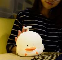 China Soft Silicone Tabletop Night Light Lamp , 328g LED Duck Night Light ROHS for sale