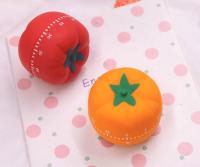 China Mechanical Kitchen Timer Countdown 60 Minute Cute Tomato Design 8x6cm Red Orange for sale