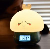 China DC5V Silicone Night Light Alarm Clock 1000mA Battery For Kids for sale