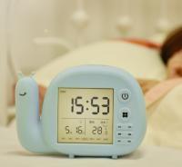 China Kingda ABS Silicone Kids Alarm Clock , Portable DC 5V Digital Night Light Clock for sale