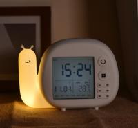 China Kingda ABS Silicone Kids Alarm Clock , Portable DC 5V Digital Night Light Clock for sale