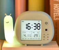 China Kingda ABS Silicone Kids Alarm Clock , Portable DC 5V Digital Night Light Clock for sale