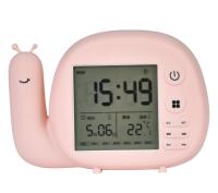 China Kingda ABS Silicone Kids Alarm Clock , Portable DC 5V Digital Night Light Clock for sale