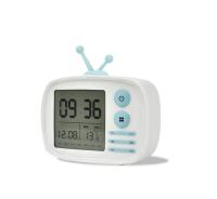 China TV Shaped Kids Alarm Clock Multifunctional 316g ABS Silicone Glass Desktop Clock for sale