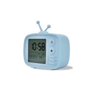 China TV Shaped Kids Alarm Clock Multifunctional 316g ABS Silicone Glass Desktop Clock for sale