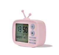 China TV Shaped Kids Alarm Clock Multifunctional 316g ABS Silicone Glass Desktop Clock for sale