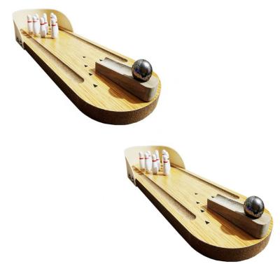 China Kingda 350g Wood Tabletop Bowling Set Indoor Family Sports Game CE Approved for sale