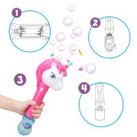 China Kingda 3 AA Batteries Unicorn Bubble Machine , ASTM bubble unicorn wand for sale