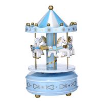 China Merry Go Round Plastic Music Box Turntable 18x11x11 cm Hand Painted No Battery for sale
