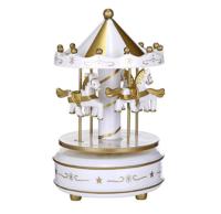 China Merry Go Round Plastic Music Box Turntable 18x11x11 cm Hand Painted No Battery for sale