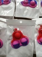 China Triangle Bubbles Finger Fidget Toy ABS Silicone Material America Flag Color for sale