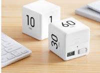 China 6.5cm Cube Kitchen Timer White Red Color Mechanical Timer for Cooking Exercise for sale