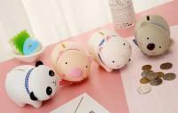 China Silicone Piggy Bank 13x15cm CE FCC ROHS Certified Kids Coin Bank for sale