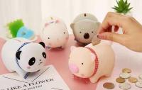 China Silicone Piggy Bank 13x15cm CE FCC ROHS Certified Kids Coin Bank for sale