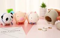 China Silicone Piggy Bank 13x15cm CE FCC ROHS Certified Kids Coin Bank for sale