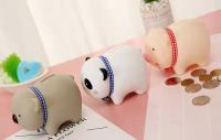 China Silicone Piggy Bank 13x15cm CE FCC ROHS Certified Kids Coin Bank for sale