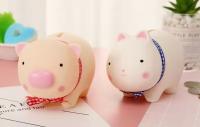 China Silicone Piggy Bank 13x15cm CE FCC ROHS Certified Kids Coin Bank for sale