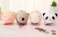 China Silicone Piggy Bank 13x15cm CE FCC ROHS Certified Kids Coin Bank for sale
