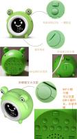 China Green Frog Kids Alarm Clock 14.5*8.6*13CM wake up light ABS Material for sale