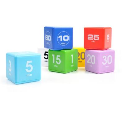 China 6.5cm ABS Cube Kitchen Timer Red Yellow LED Digital Countdown Timer 75g for sale