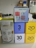 China 6.5cm ABS Cube Kitchen Timer Red Yellow LED Digital Countdown Timer 75g for sale