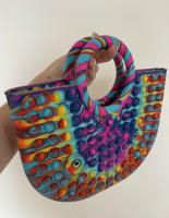 China Silicone Pop It Fidget Toy Handbag 20x32in Stress Relief Bag for Women for sale