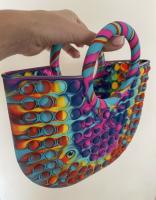 China Silicone Pop It Fidget Toy Handbag 20x32in Stress Relief Bag for Women for sale