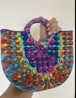 China Silicone Pop It Fidget Toy Handbag 20x32in Stress Relief Bag for Women for sale