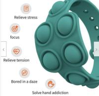 China Silicone Pop It Fidget Wristband Stress Relief Toy for Kids 2 Pack Adjustable for sale