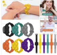 China Silicone Pop It Fidget Wristband Stress Relief Toy for Kids 2 Pack Adjustable for sale
