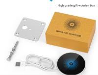 China Qi Standard USB 2.0 Embedded Desktop Wireless Charger 15W Round Black for sale