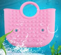 China EN71 Silicone Pop It Fidget Toy Bag 20x32in for Women Stress Relief Handbag for sale