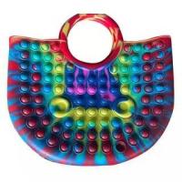 China EN71 Silicone Pop It Fidget Toy Bag 20x32in for Women Stress Relief Handbag for sale