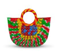 China EN71 Silicone Pop It Fidget Toy Bag 20x32in for Women Stress Relief Handbag for sale
