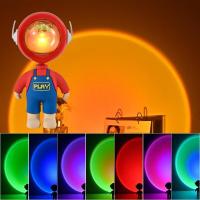 China CE Astronaut Robot Sunset Projector Night Light for Kids 100x315mm ABS for sale