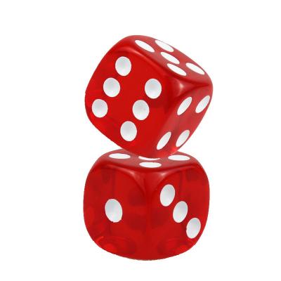 China Acrylic Material Transparent Colored Dice 18 / 20MM For Amusement Room for sale