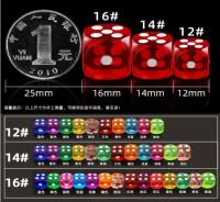 China Acrylic Material Transparent Colored Dice 18 / 20MM For Amusement Room for sale
