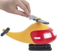 China ABS Helicopter Coin Piggy Bank 28x20x20cm Red Color for Kids Saving for sale
