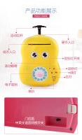 China abs material pull rod suitcase coin piggy bank for kids for sale