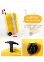 China abs material pull rod suitcase coin piggy bank for kids for sale
