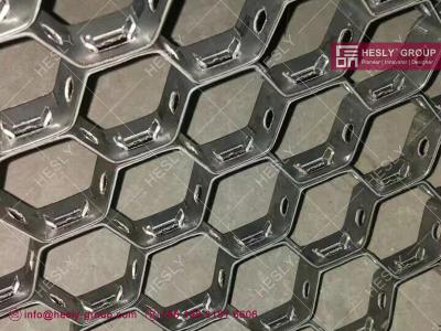 China AISI321 Stainless Steel Hex Metal Refractory Lining 14 Gauge 3/4 Inch Depth Hexmesh for sale