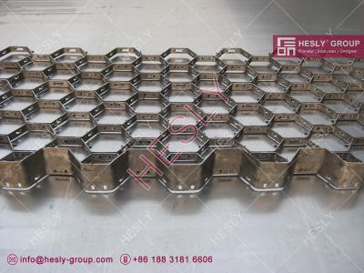 China Stainless Steel 304H Hexmesh 1.5x20mm Strips 50mm Hexagonal Hole Refractory Anchoring for sale