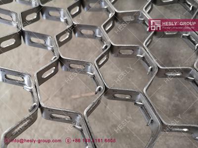 China Stainless Steel 410S Hexmesh with Bonding Hole 19mm Thickness 16ga Strips for Refractory Lining for sale