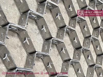 China Stainless Steel 410S Hexagonal Mesh 19mm Thickness 1.5mm Strips 95x3.0m for Dryer Linings for sale
