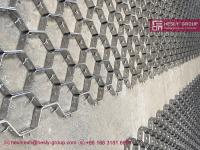China Stainless Steel 410S Refractory Hexagonal Mesh 19x1.5mm Strips for Reactor Vessel Lining for sale
