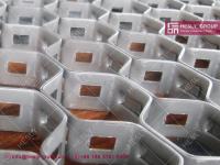 China Stainless Steel 304H Hexmesh Refractory Lining Holders 1.0x10x50mm Bonding Hole Type for sale