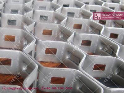 China Stainless Steel 304H Hexmesh Refractory Lining Holders 1.0x10x50mm Bonding Hole Type for sale