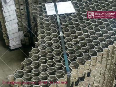 China Stainless Steel 321 Hexsteel Mesh 2.0x19mm Strips for Furnace Refractory Lining 50mm for sale