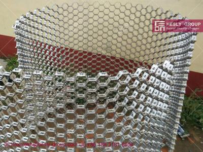 China Stainless Steel 310S Refractory Hexsteel Mesh 10x1.5mm Strips 50mm Hex Hole for sale
